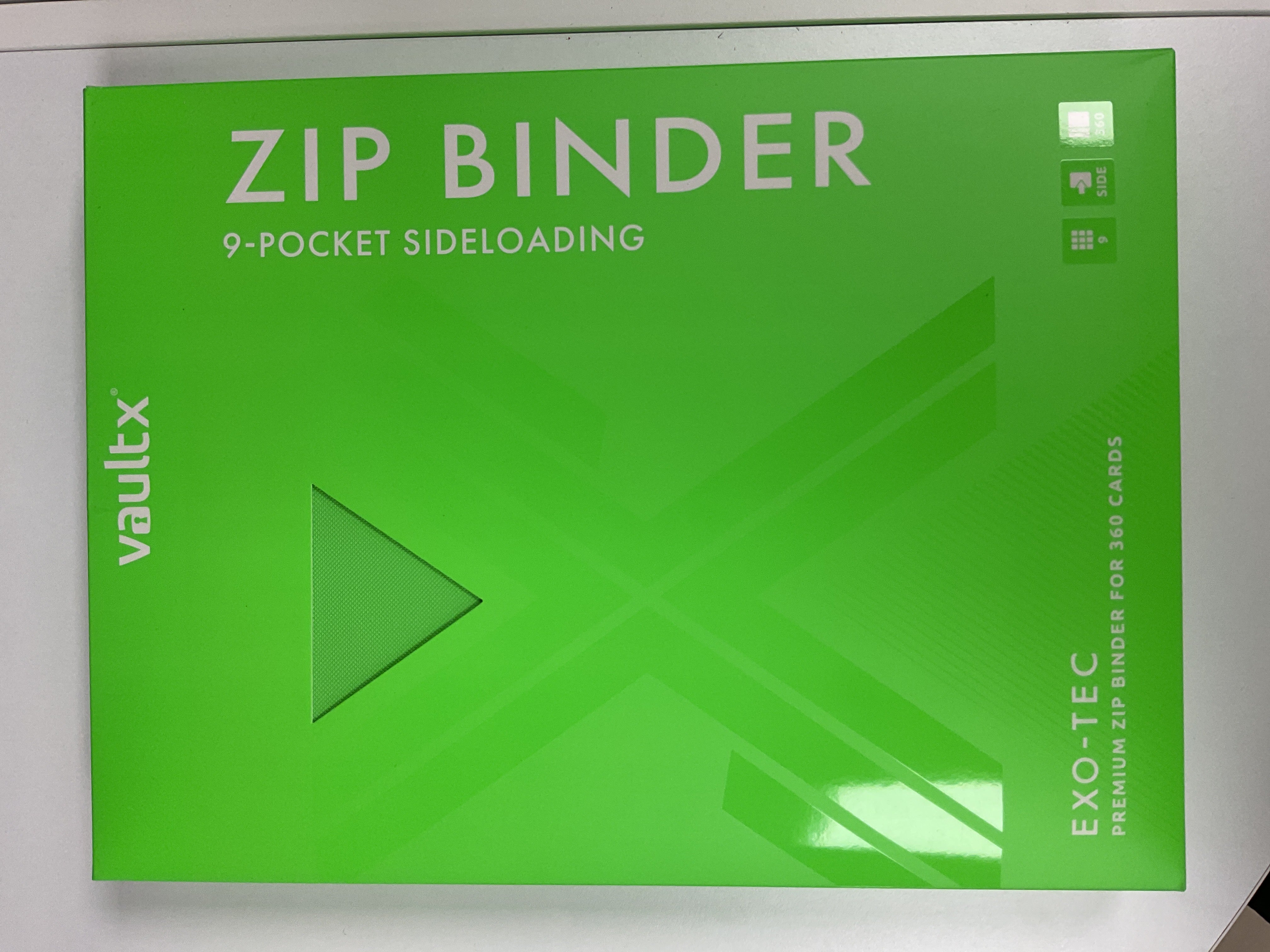 Vault x 9 Pocket Sideloading Zip Binder - Neon Green